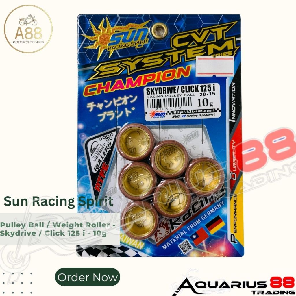 Sun Racing Spirit Pulley Ball / Weight Roller - SKYDRIVE / Click 125 i ...