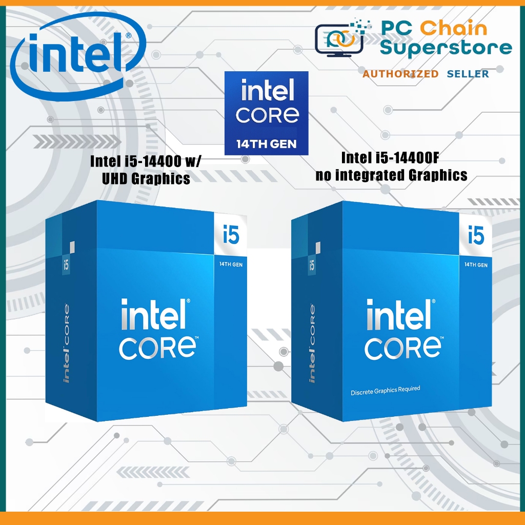 Intel Core i5-14400 / i5-14400F 14th Gen Desktop Processor 10 cores 20MB Cache, up to 4.7 GHz ...