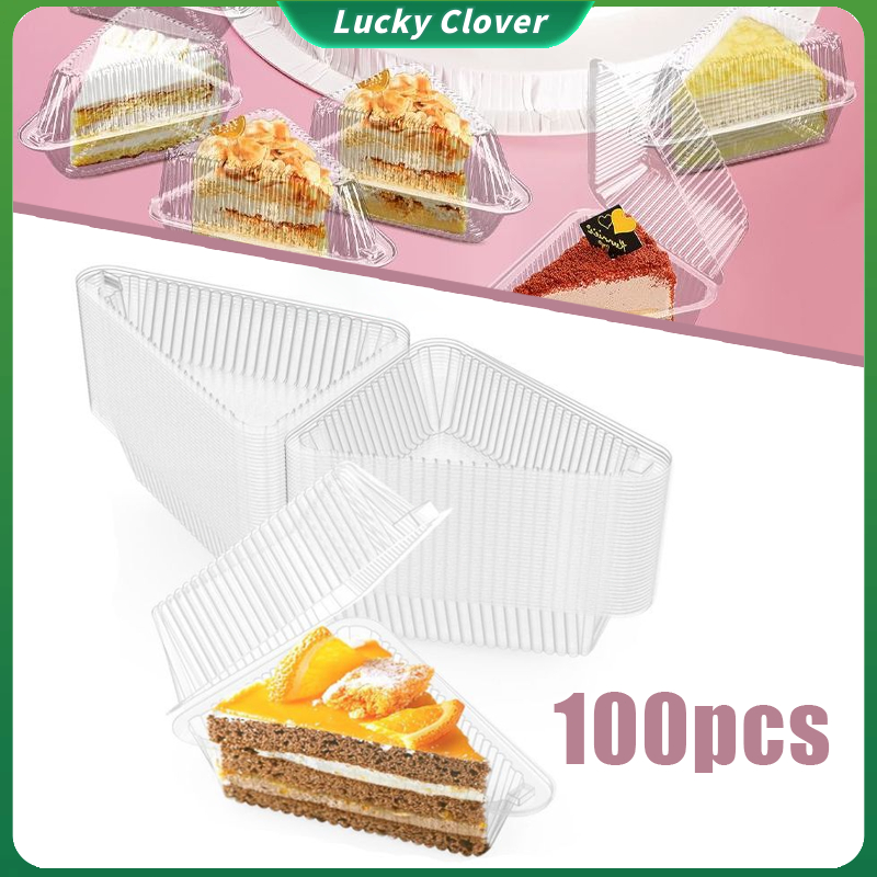 100Pcs Triangle Cake Box Clamshell Box Slice Cake Sandwich Takeout Box ...