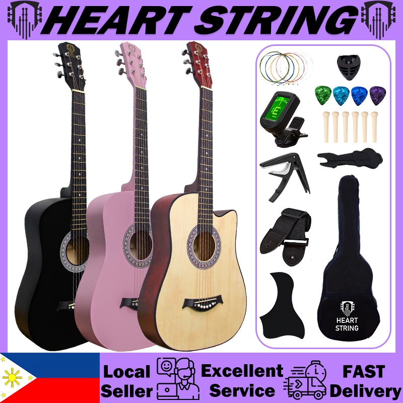 Heart String 38 Inches Low Action Acoustic Guitar Original Gitara for ...
