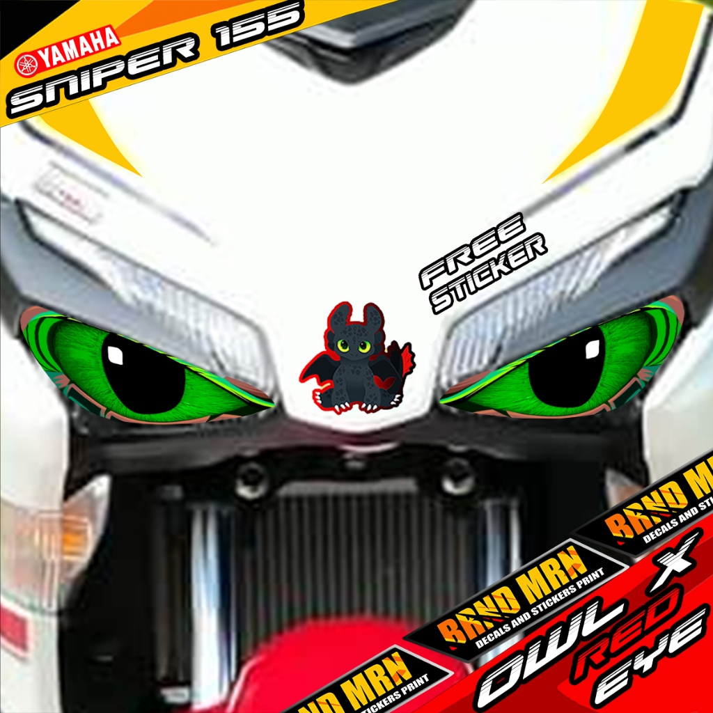YAMAHA SNIPER 155 TOOTHLESS EYE DECAL STICKER TINT PROTECTOR | Shopee ...