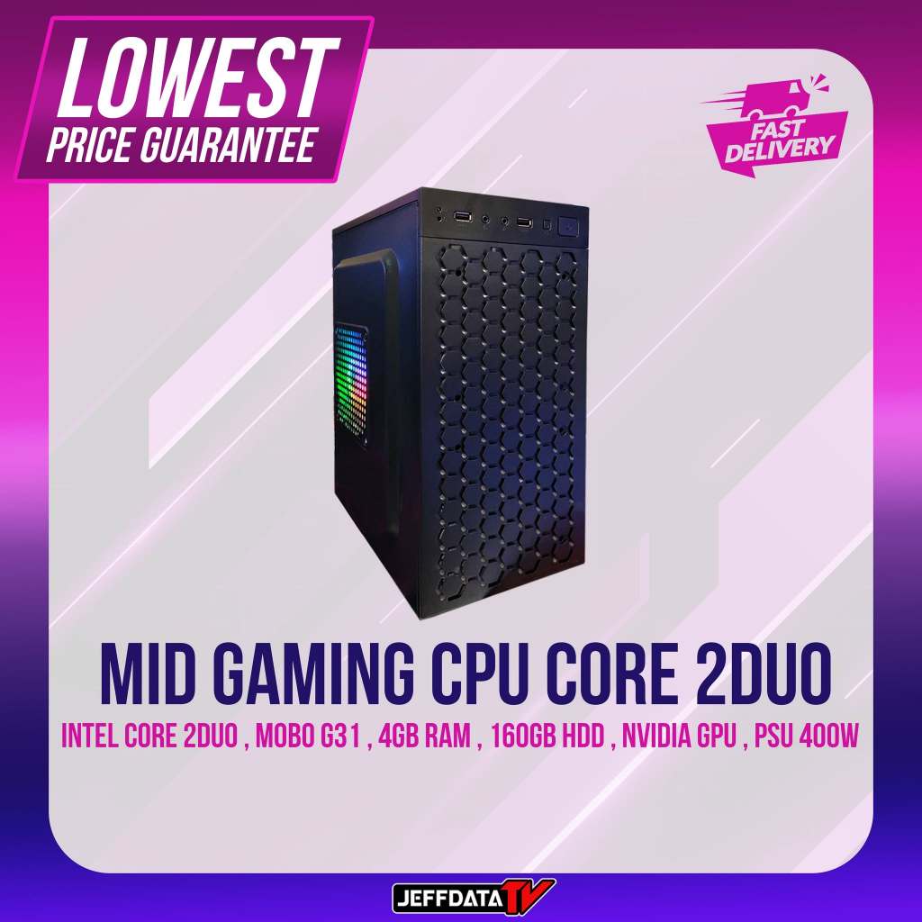 CPU INTEL DUALCORE 2.5-3.0GHZ 4GB RAM BLACK CASING RGB FAN | Shopee ...