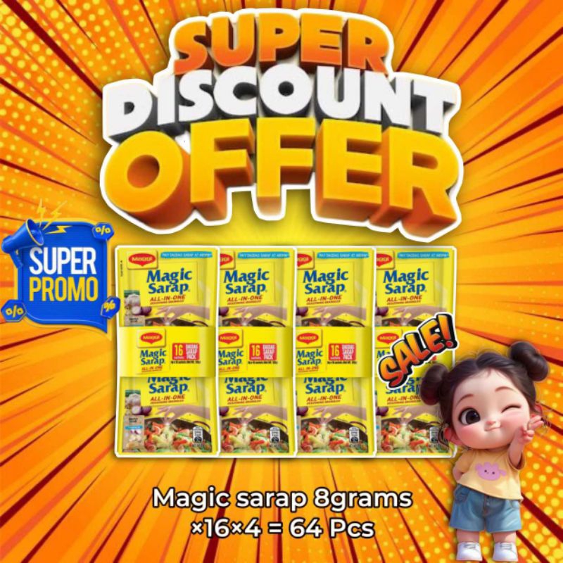 Magic Sarap All in One Seasoning Granules 80g x 16 x 60 / 960pcs ...