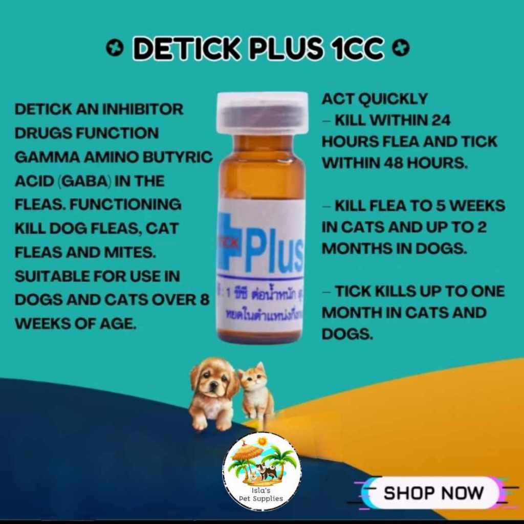 Detick Plus – Solution for Scabies, Fungal, Lice, Ticks For Pets (1cc ...