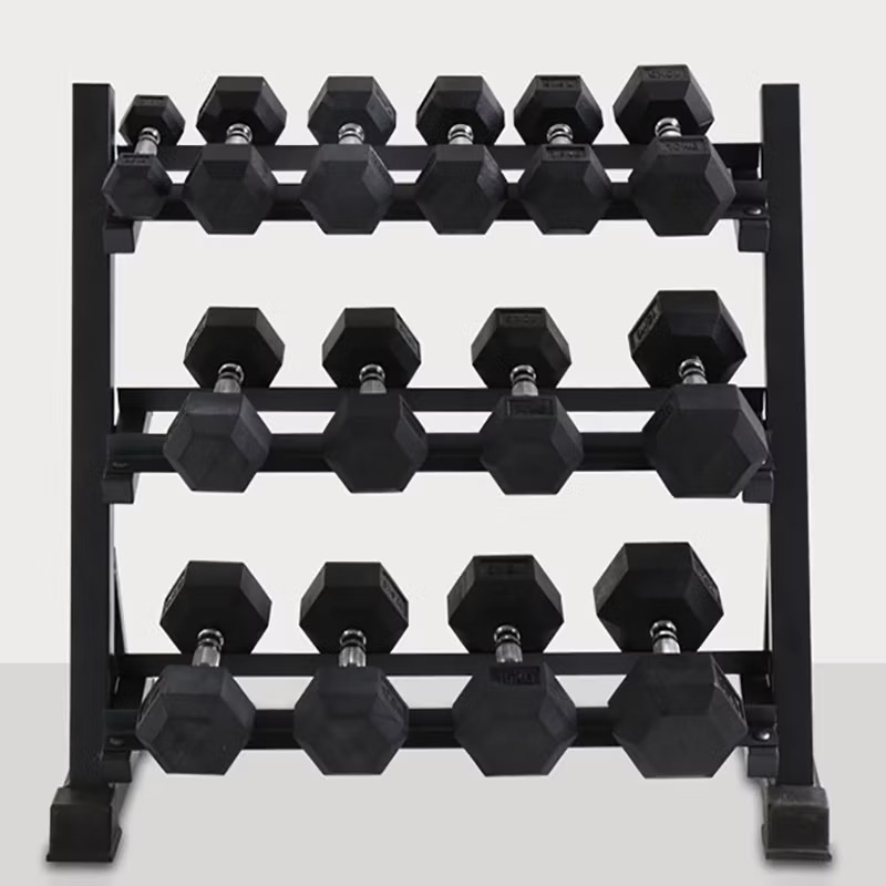 Hex Dumbbell Stand 3 Layers Hexagon Dumbbell Rack Three Layers Dumbbell ...