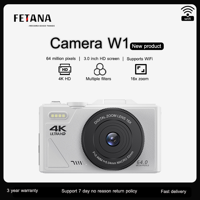 2024 New 3inch Flip Up Screen Compact Selfie Camcorder Vlog 4K Digital ...