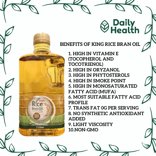 King Rice Bran Oil 2 Liter Deep Frying Cooking Healthy Heart Coconut ...