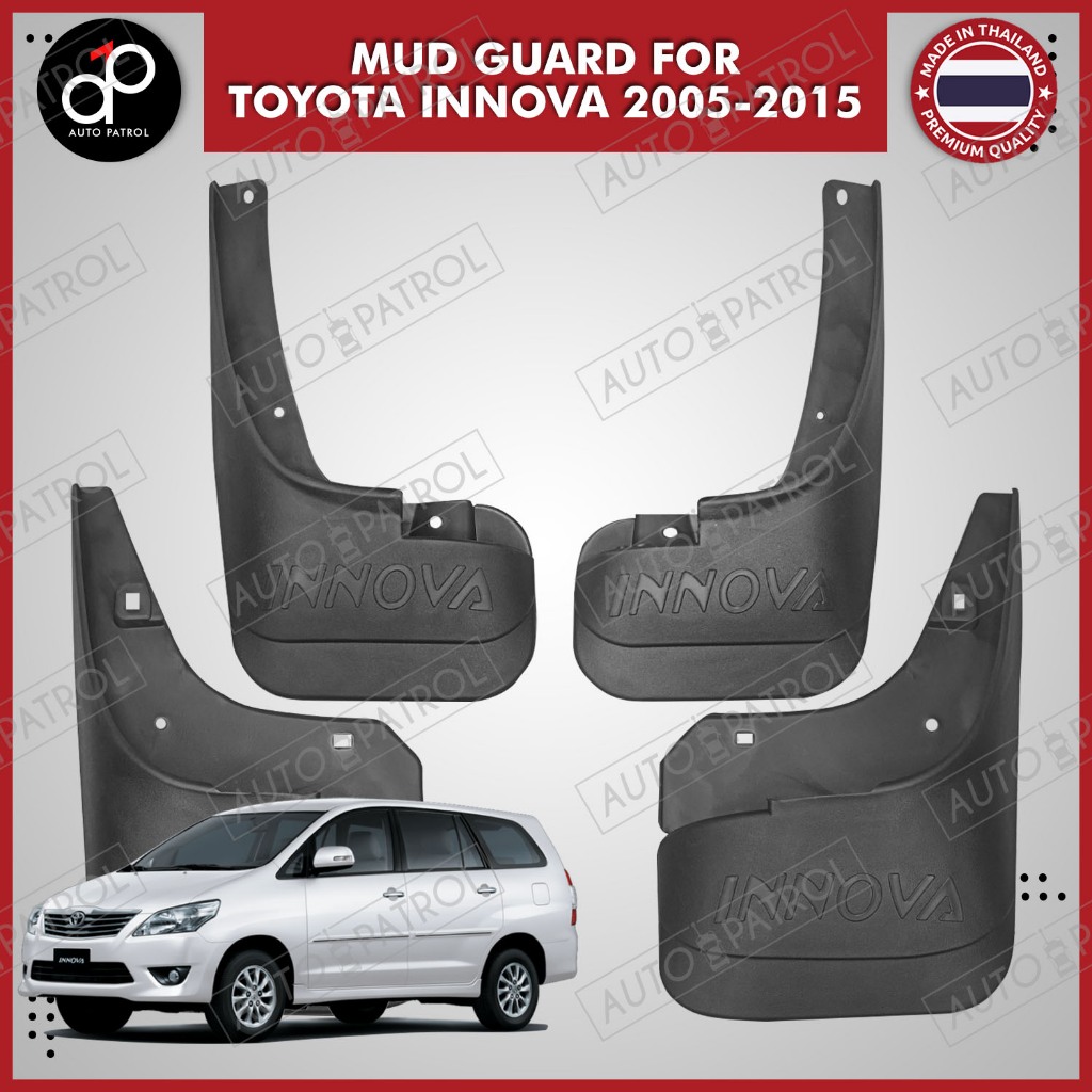TOYOTA INNOVA 2005-2015 Mud Guard flaps Matte Black with Screw ...