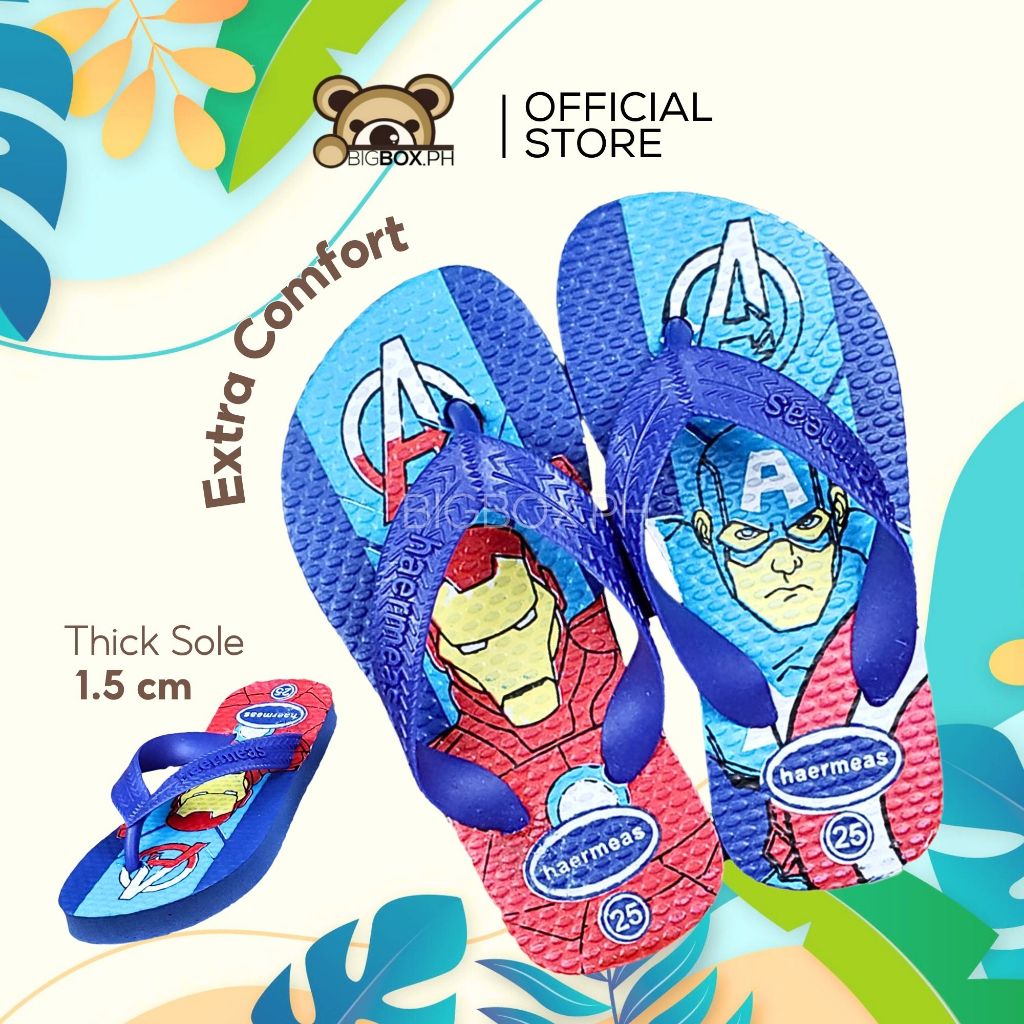 BigBoxPH Kids Character Rubber Slippers for Boys 1-10 Years Old ...