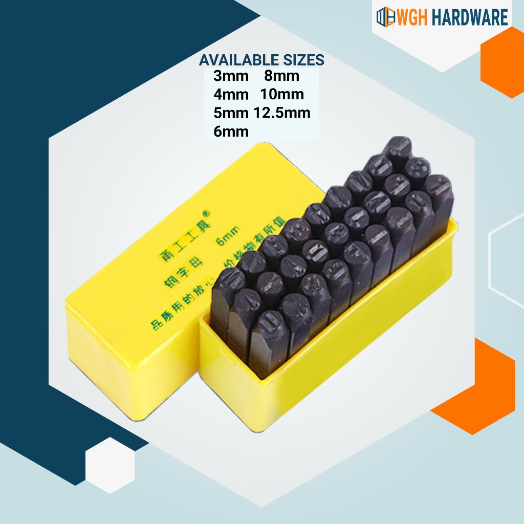 Thurx 27pcs Steel Letter Punch Stamp Set 3-12.5mm Alphabet Stamp Punch ...