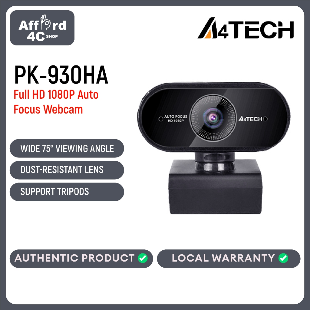 A4tech PK-930HA Full HD 1080P Auto Focus Webcam /USB Black,60Hz ...