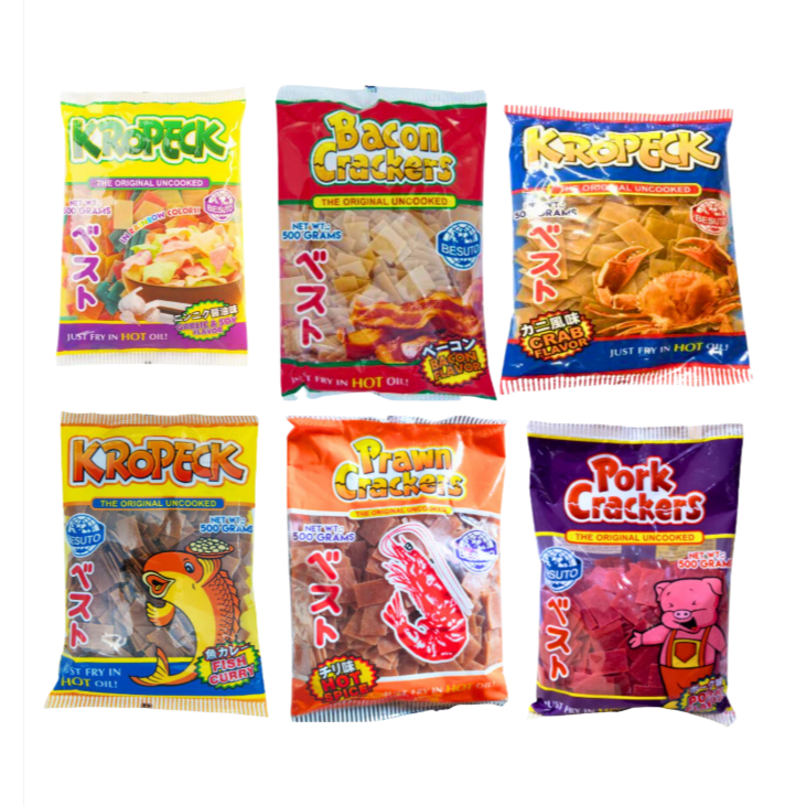 Besuto Uncooked Kropeck Crackers 500g Flavors: original, pork, hot ...