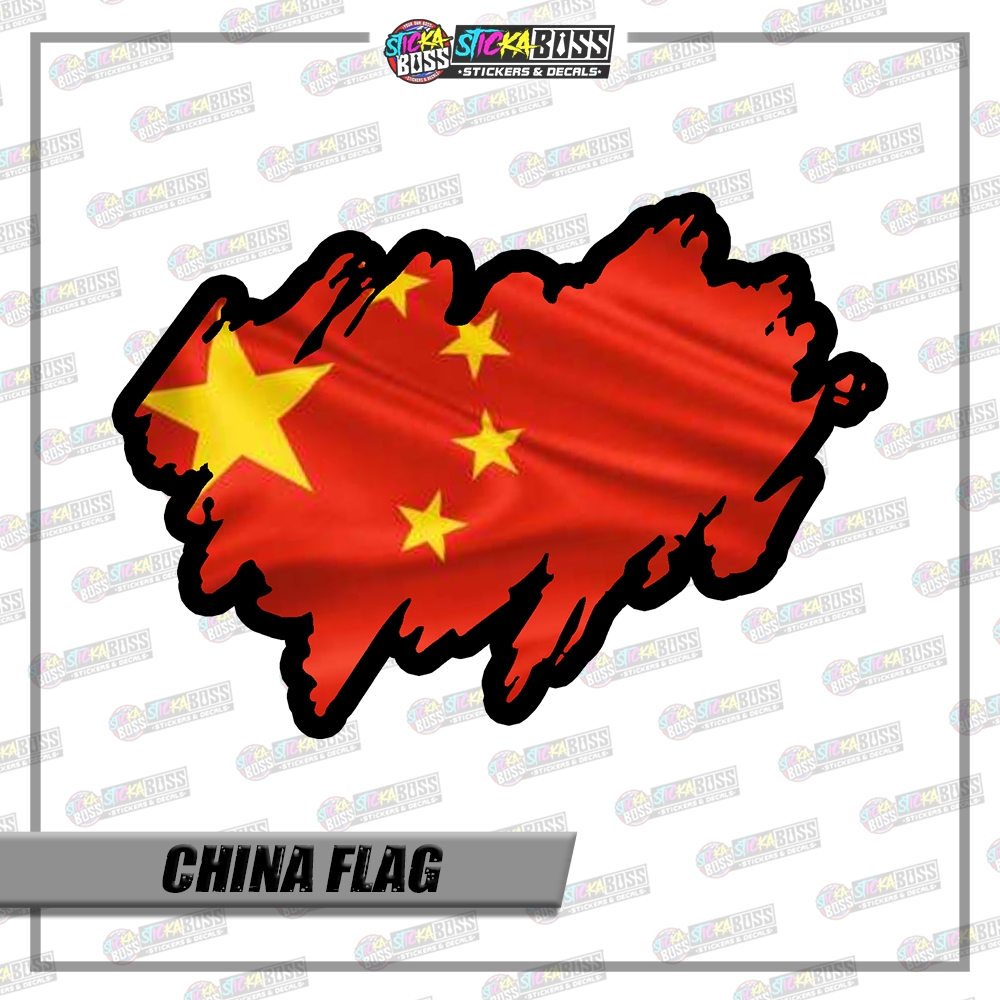 CHINA FLAG STICKER | VINYL WATERPROOF STICKER |【PRINTED】 | Shopee ...