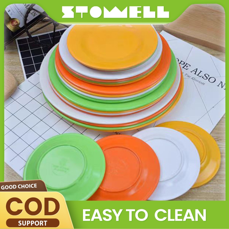 STOWELL Plastic Round Plate 1 pcs Unbreakable Plate Candy Color Plastic ...