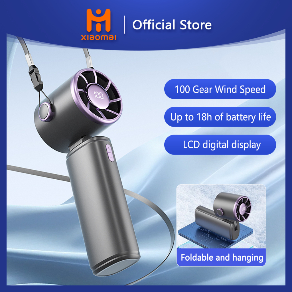 Portable Turbo Fan, 100 Gears, Stepless Speed Control, Rechargeable ...