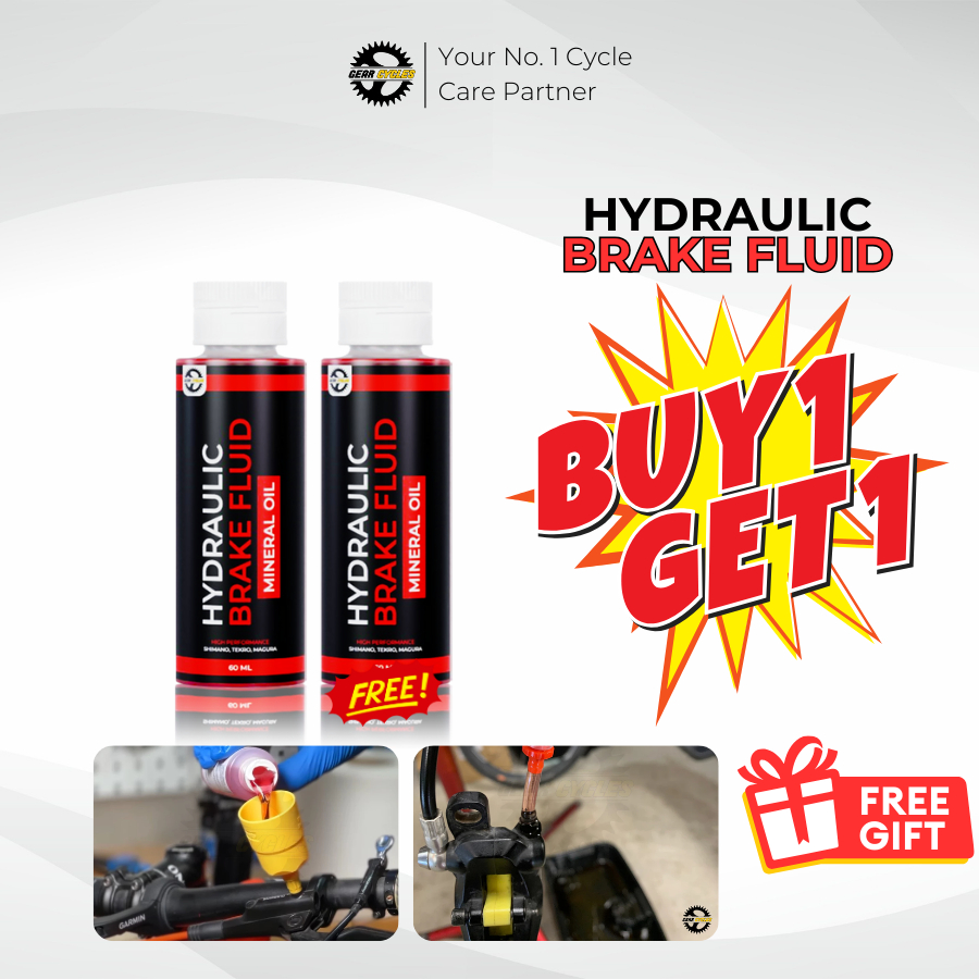 (BUY 1 GET 1) Gear Cycles Hydraulic Brake Fluid Mineral Oil 60ML Disc ...