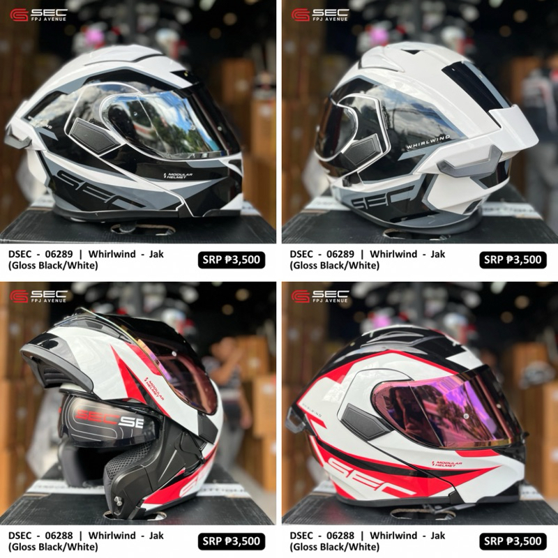 SEC Helmet - Whirlwind - Jak (Modular, Dual Visor) | Shopee Philippines