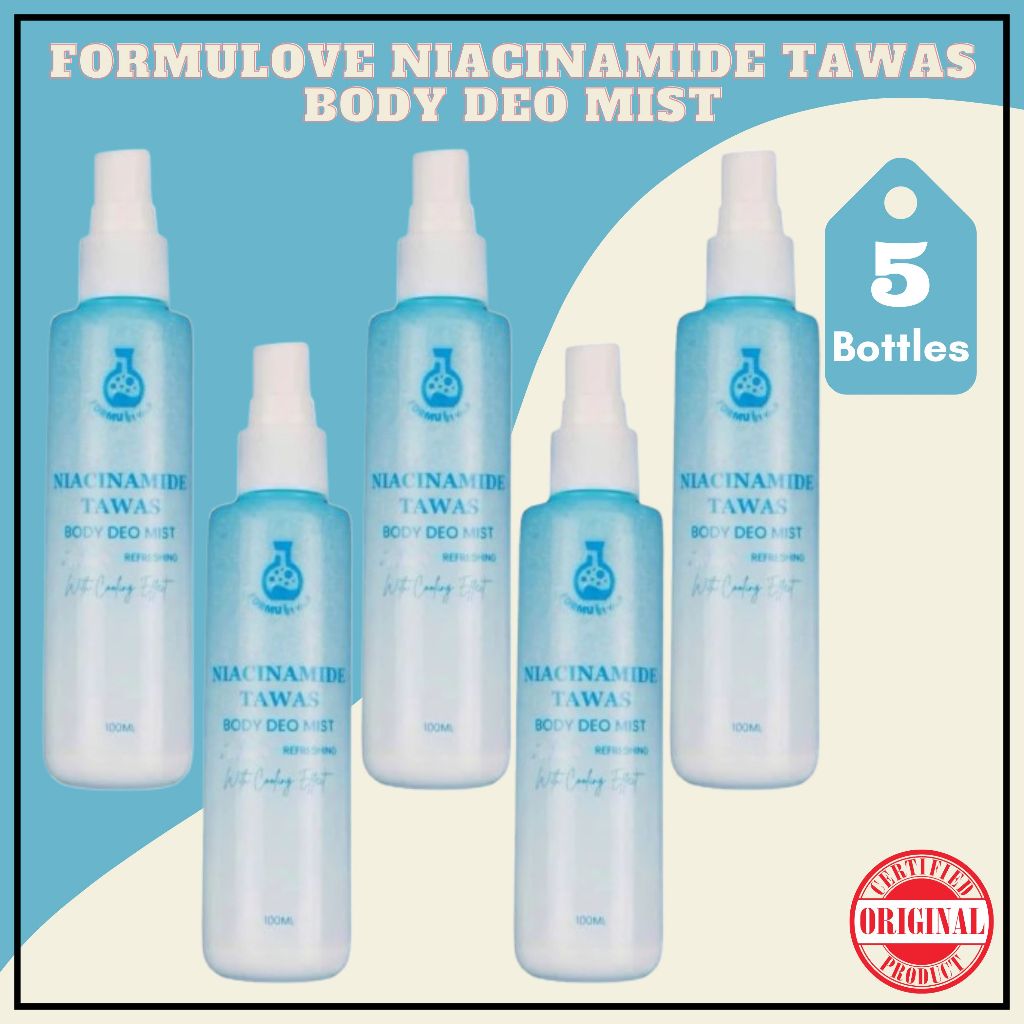 Original Formulove Niacinamide Tawas Body Deo Mist with Cooling Effect (5 bottles) | Shopee ...