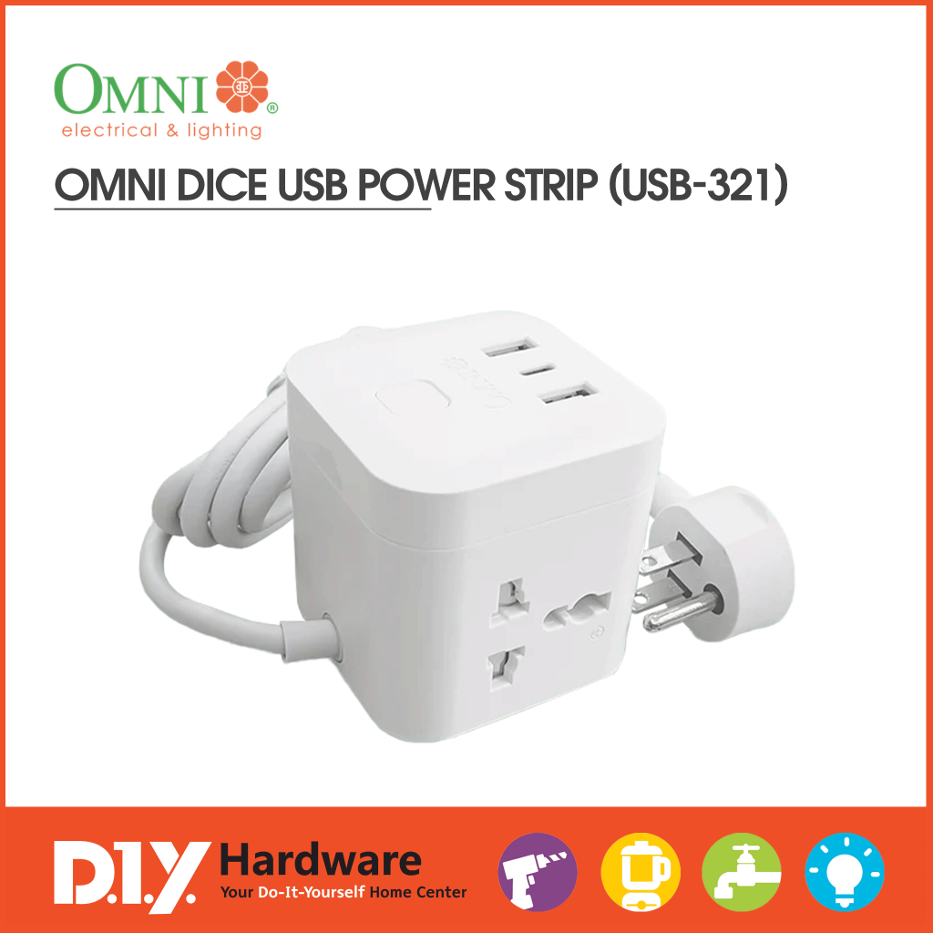 OMNI by DIY Hardware Dice USB Power Strip (USB-321) | Shopee Philippines