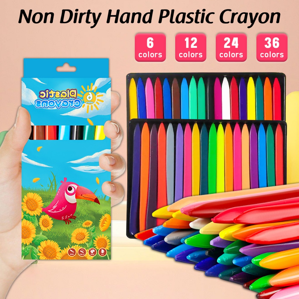 6/12/24/36 Colors Triangle Crayons Set Safe and Non-Toxic Triangle ...