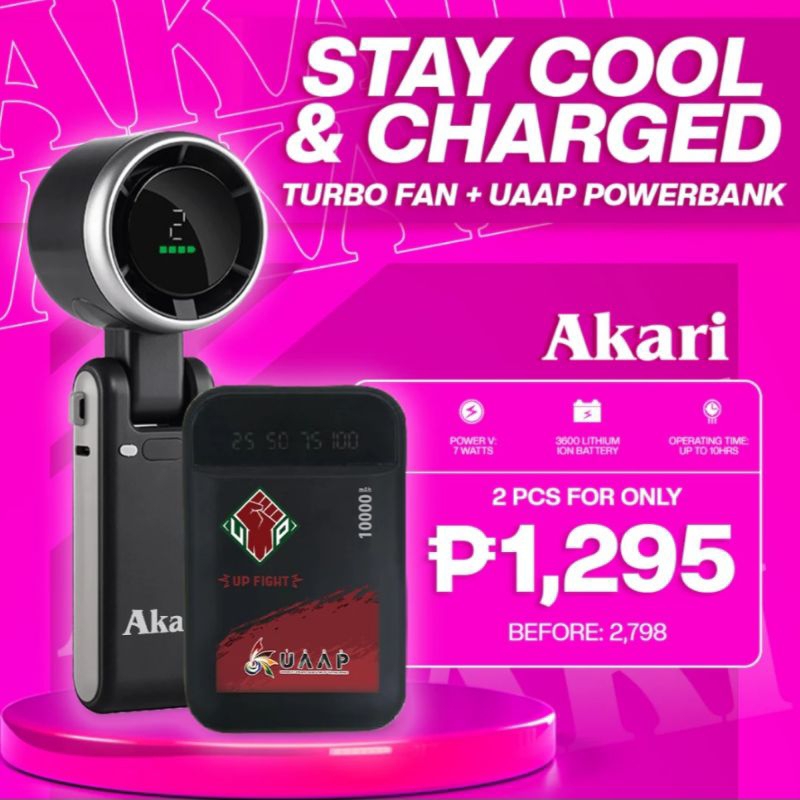 Akari Turbo Fan With UAAP Powerbank 2-3days delivery | Shopee Philippines