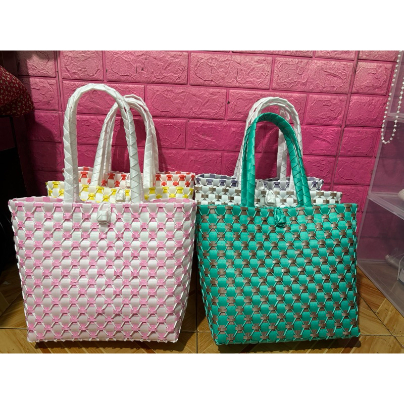 So-Chic X-design modern Bayong Womens Bag with zip/Perfect for gif ...