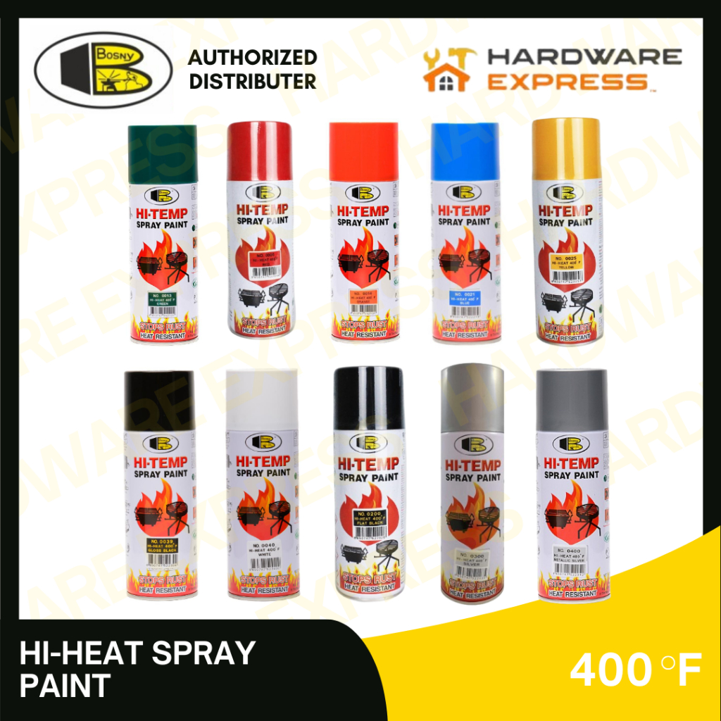 BOSNY Hi-Temp Hi-Heat Resistant 400F Spray Paint | Shopee Philippines