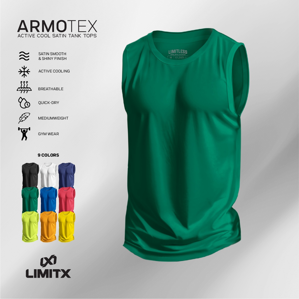 Limitless Armotex BASIC Active Tank Top Men's Gym Everyday Activewear ...