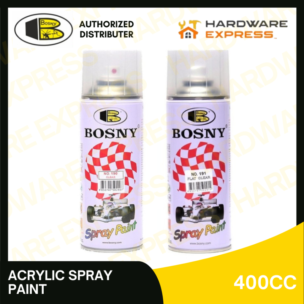 BOSNY Spray Paint Clear #190 or Flat / Matte Clear #191 | Shopee ...