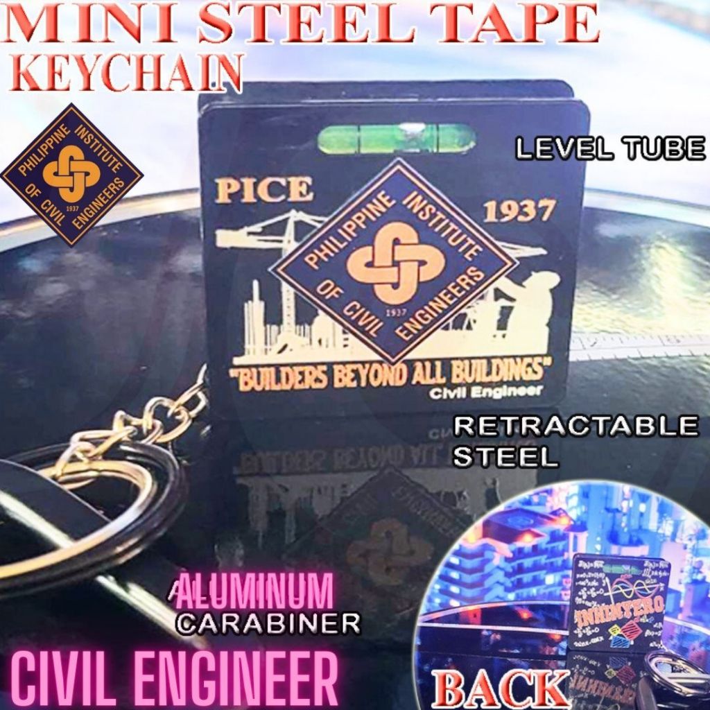 New Civil Engineer Mini 1 meter Steel PICE Tape Measure Keychain ...