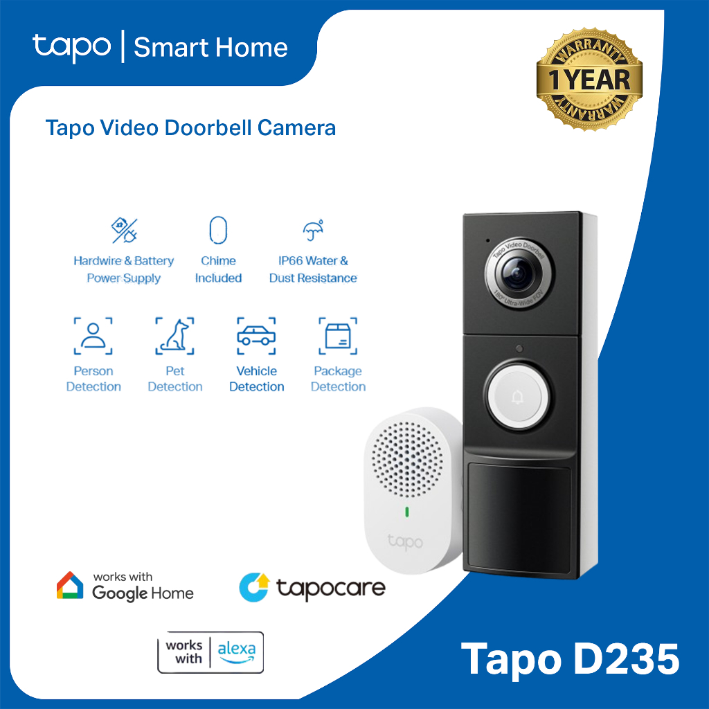 Tapo Official Store | TP-Link | D235 | Video Doorbell Camera | Two-Way ...