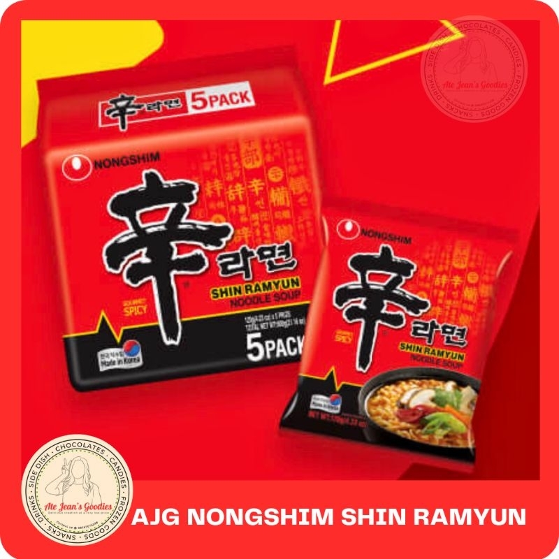 AJG NONGSHIM Shin Ramyun Spicy Noodle Soup (5pcs per pack) | Shopee ...