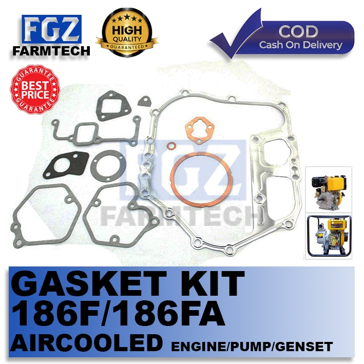 OVERHAULING GASKET SET FOR 186F 186FA 10HP 12HP KIT DIESEL AIR COOLED ...