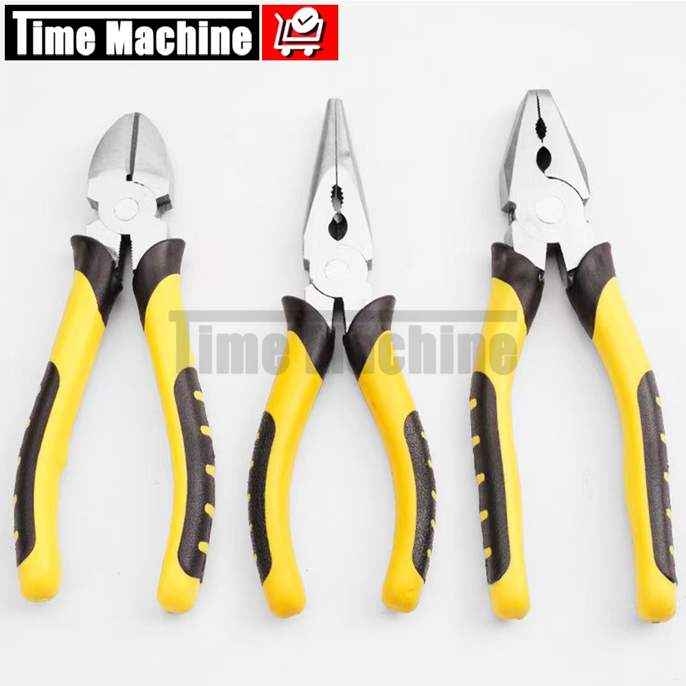 6 Inches Heavy Duty Pliers Tool Vise Set Long Nose Pliers + Diagonal ...