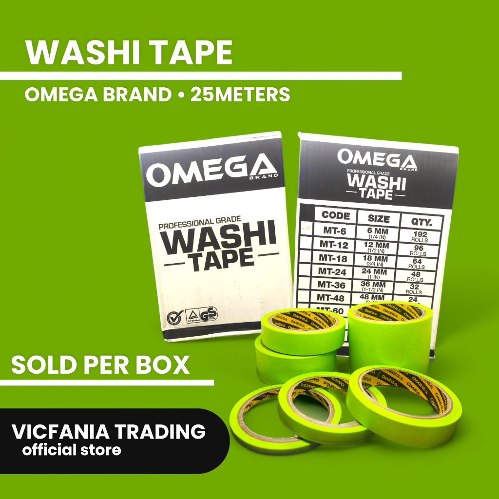 Washi Tape (Sold Per Box) Professional Grade Omega Brand For Auto ...