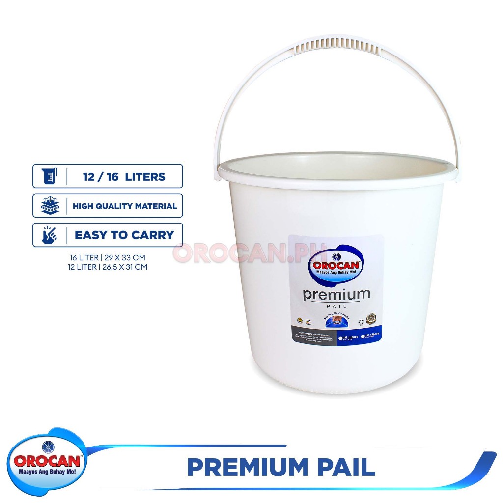 Orocan Premium Pail 16 or 12 Liters (Blue, Green and White) | Shopee ...
