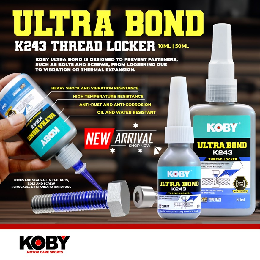 KOBY ULTRA BOND K243 THREAD LOCKER 10ml/50ml | High Quality | Shopee ...