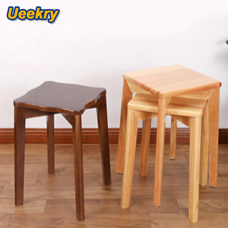 Solid wood square stool bar chair Home dining stool 45cm high Living ...