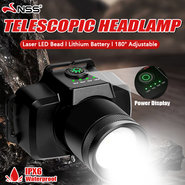 NSS Telescopic Headlamp Multifunction Long Shot Zoom Headlight Outdoor ...