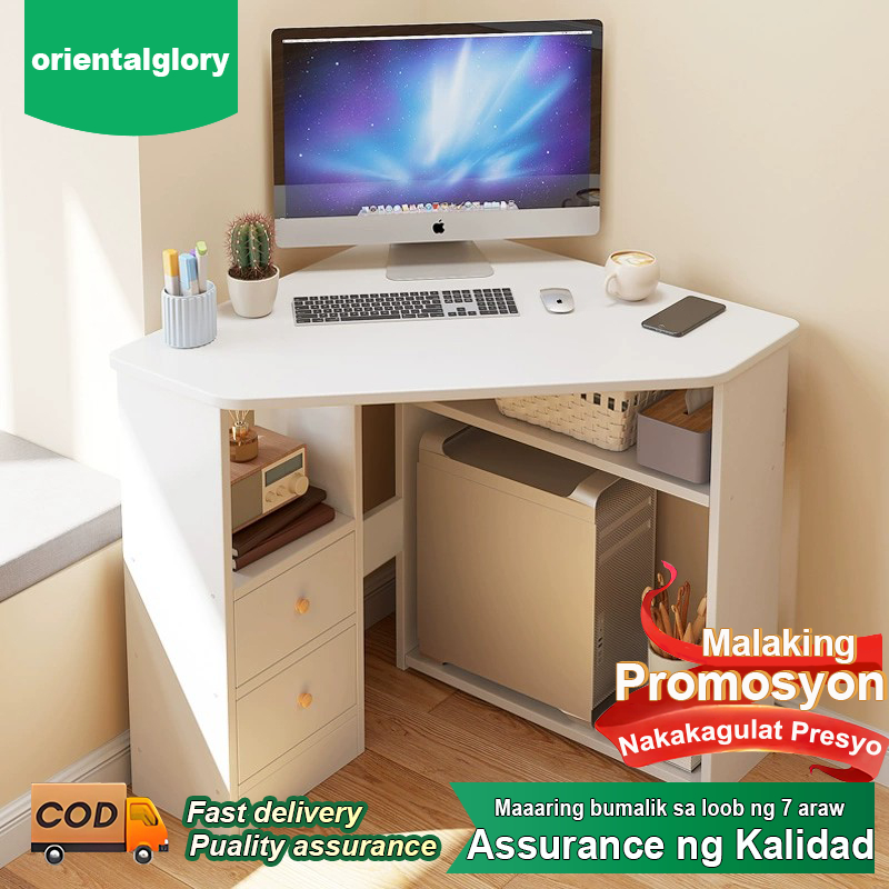 (COD) ELISA HOME Triangle-shaped computer desk, office computer desk ...