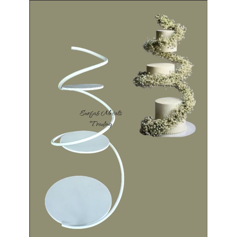 SPIRAL FLOATING CAKE STAND Solid Steel | Shopee Philippines