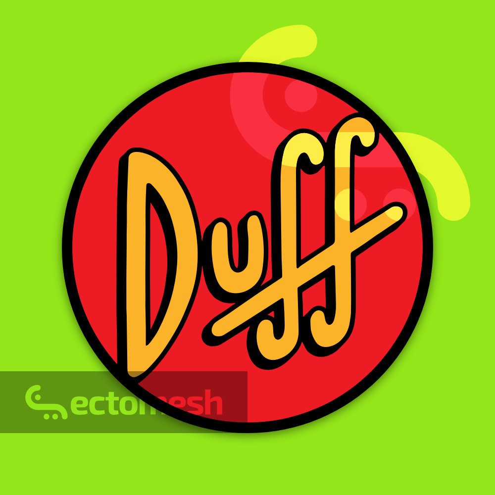 Duff Beer Logo - Simpsons Vinyl Waterproof Car Sticker by EctoMesh ...