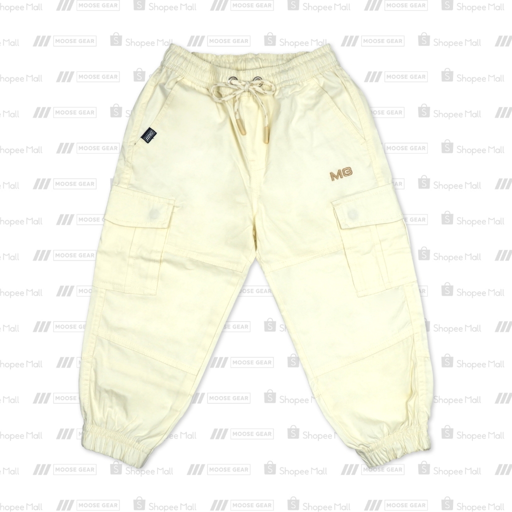 Moose Gear Marshmallow Cream Twill Cargo Jogger Pants with Embroidery ...