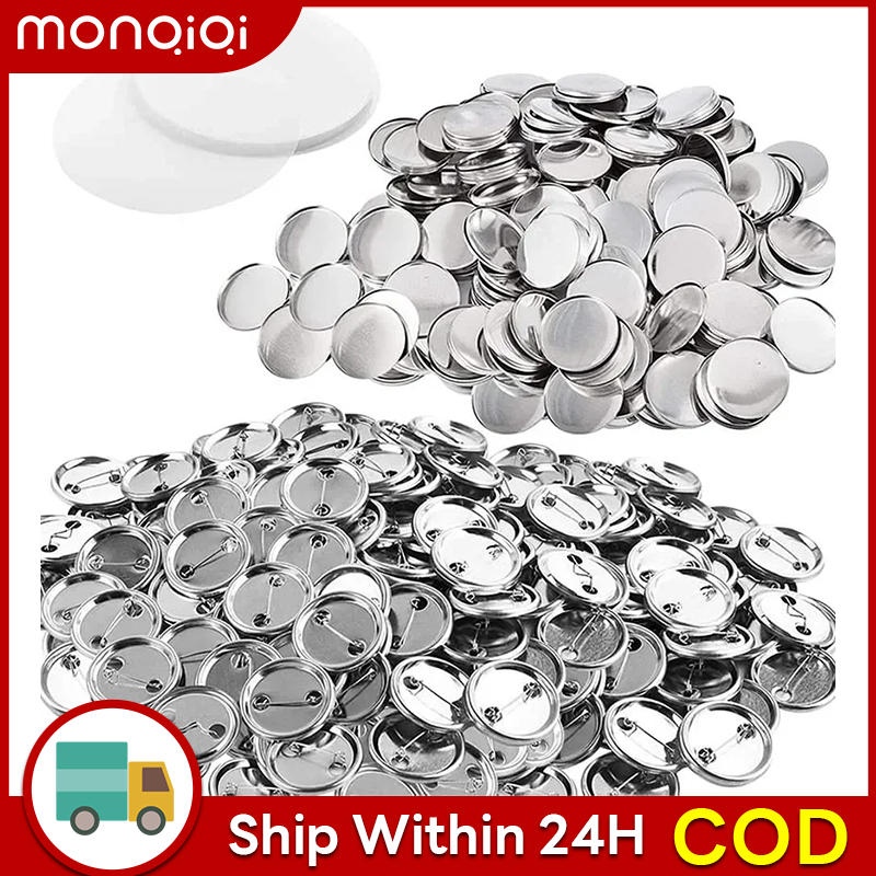 100Pcs 58mm Cosmetic Mirror Metal DIY Badge Button Blank Raw Material buttons badges supplies ...