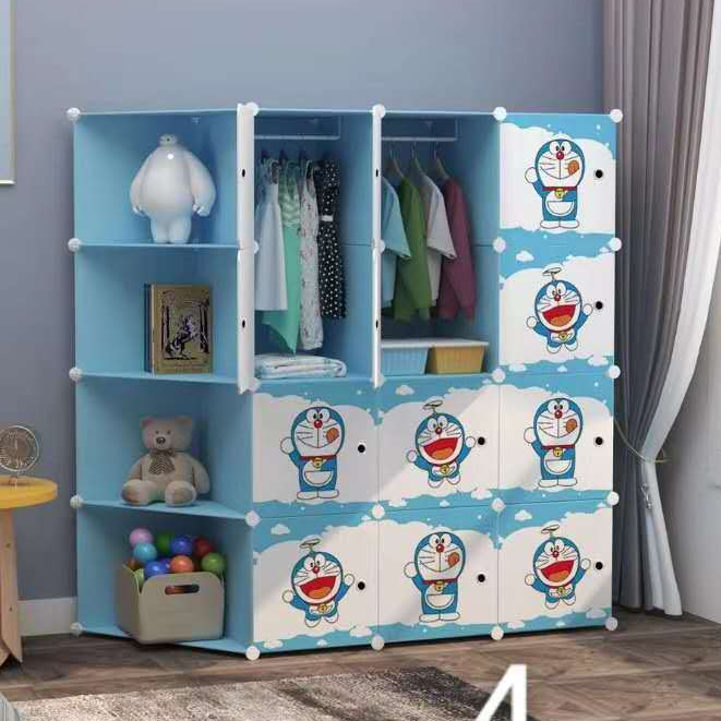 HS 16 cubes DIY cartoon character plastic cabinet [Doremon Design ...