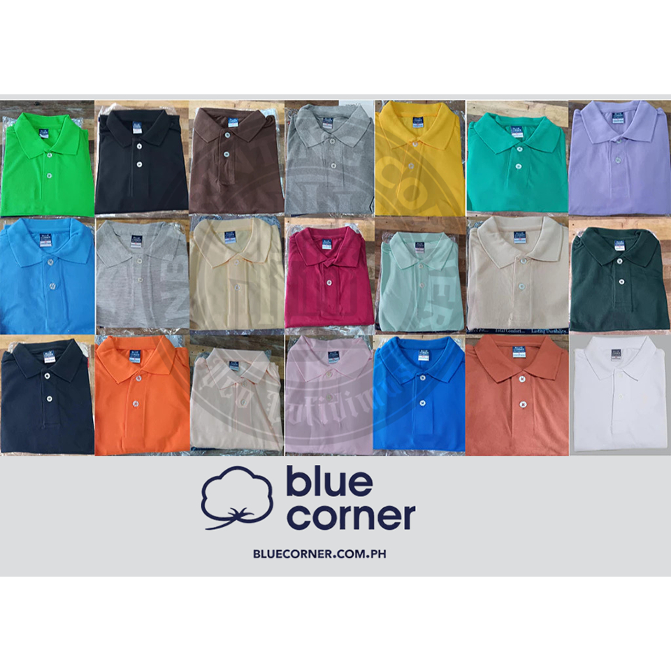 Blue Corner Polo Shirt Plain For Men and Women 100% Authentic | Shopee ...