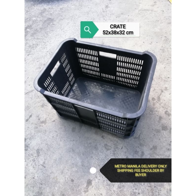 9 pcs large crate multi purpose tray black fruit crates stackable (for ...