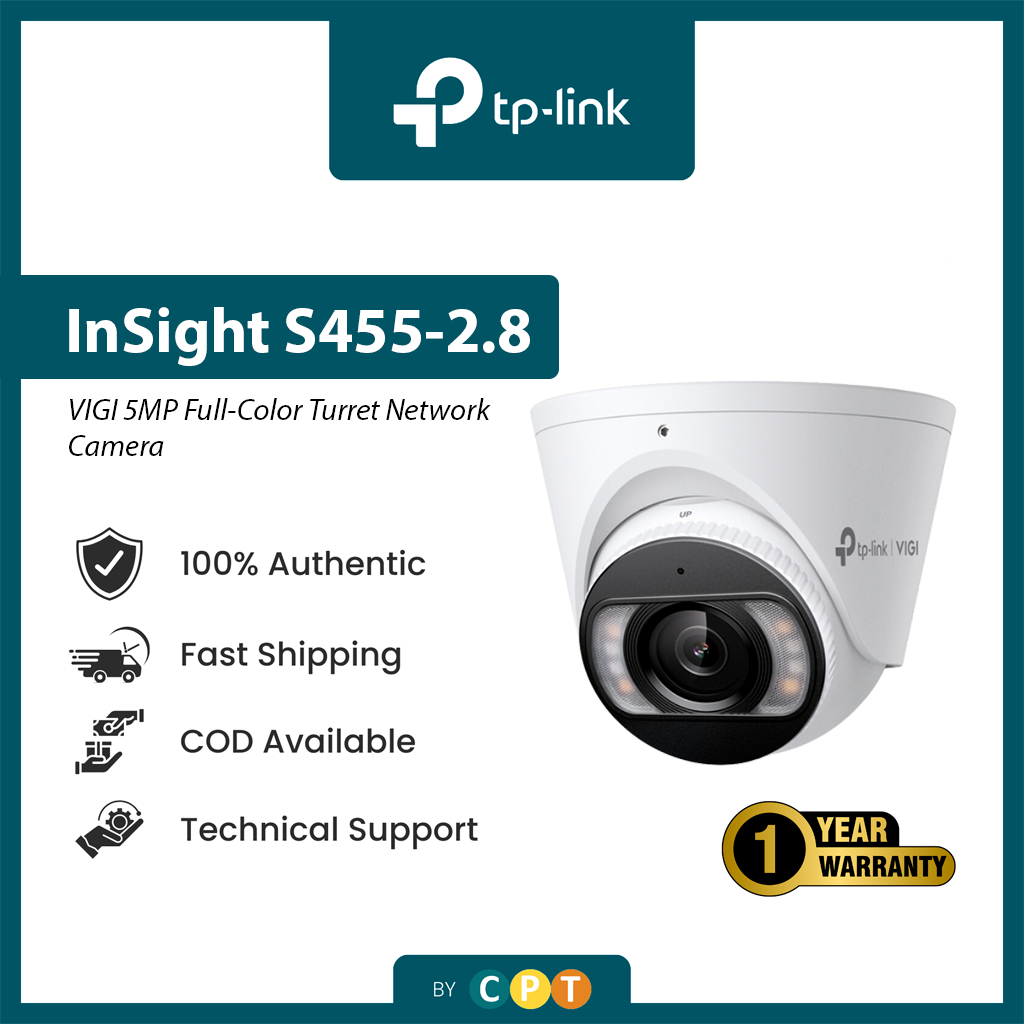 TP-Link VIGI INSIGHT S455 VIGI 5MP Full-Color Turret Network Camera ...