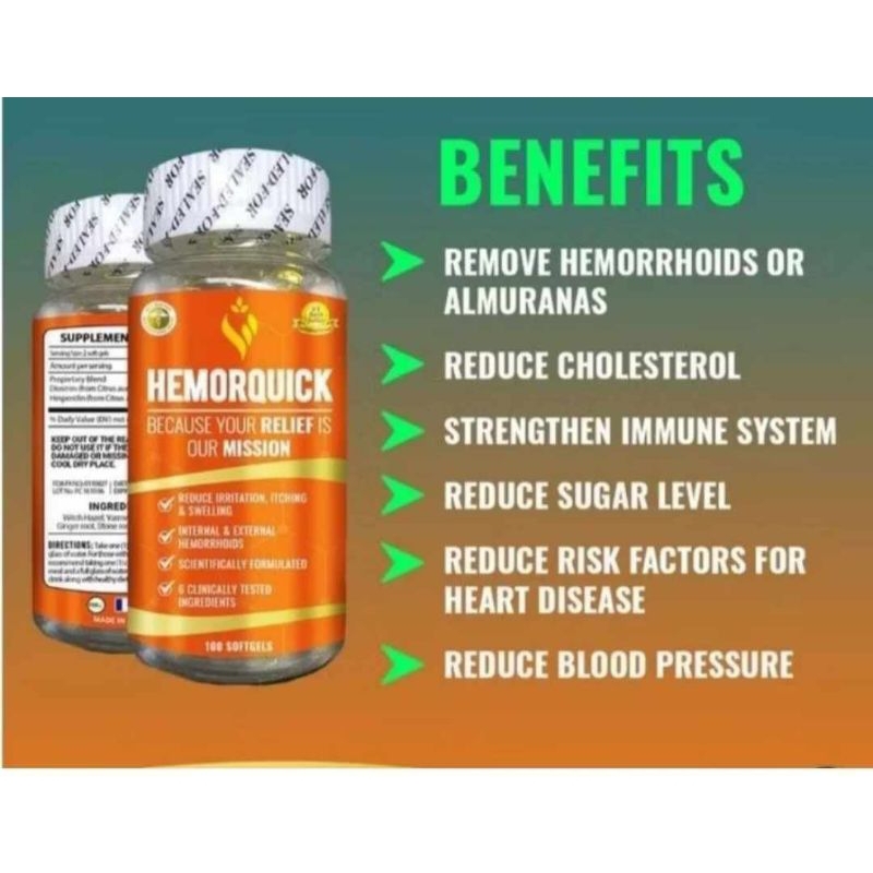 HEMORQUICK 100 SOFTGELS| HEMORRHOIDS TREATMENT SUPPORT | Shopee Philippines