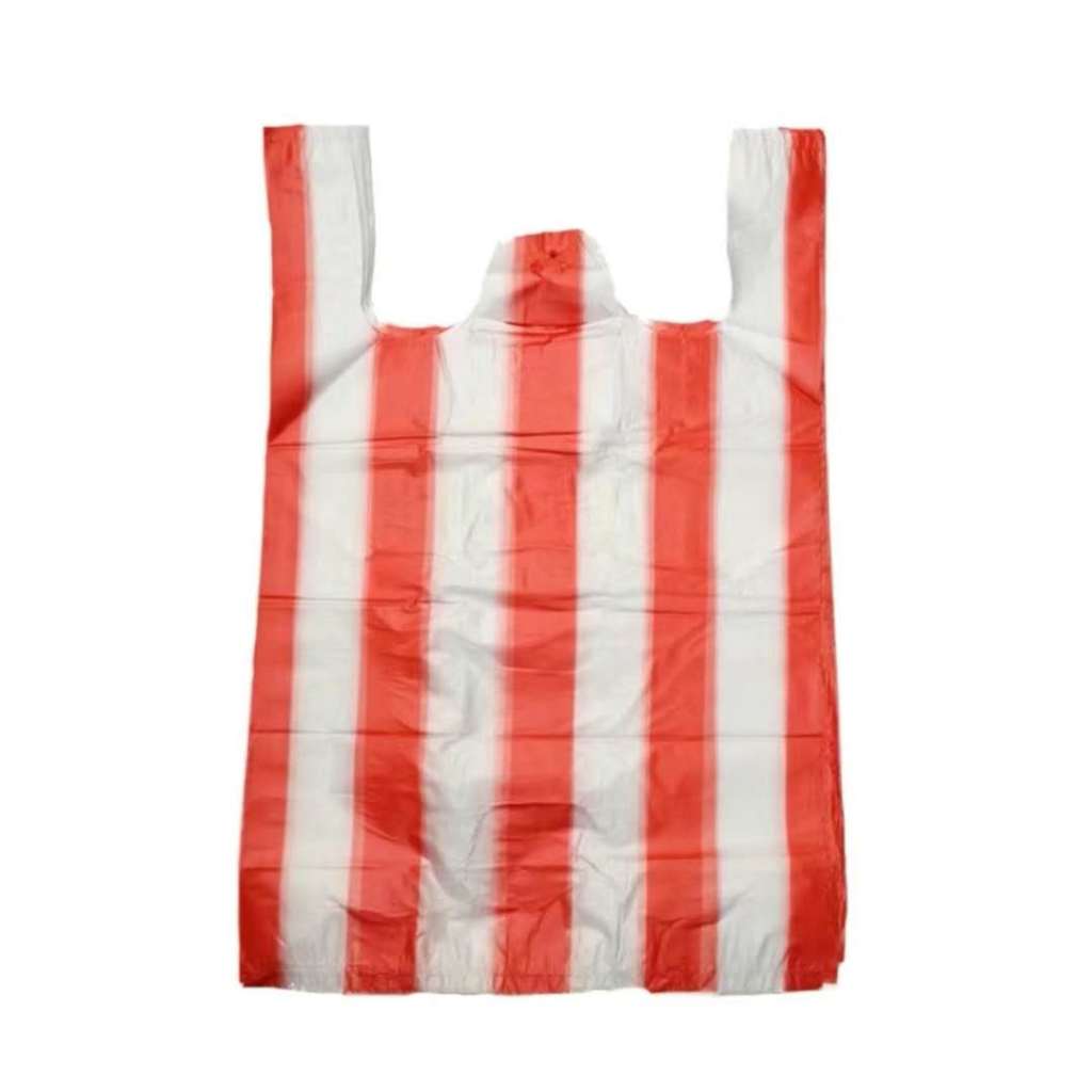 50pcs Stripes Red White Plastic Bag XL Jumbo 50pcs Per Pack | Shopee ...